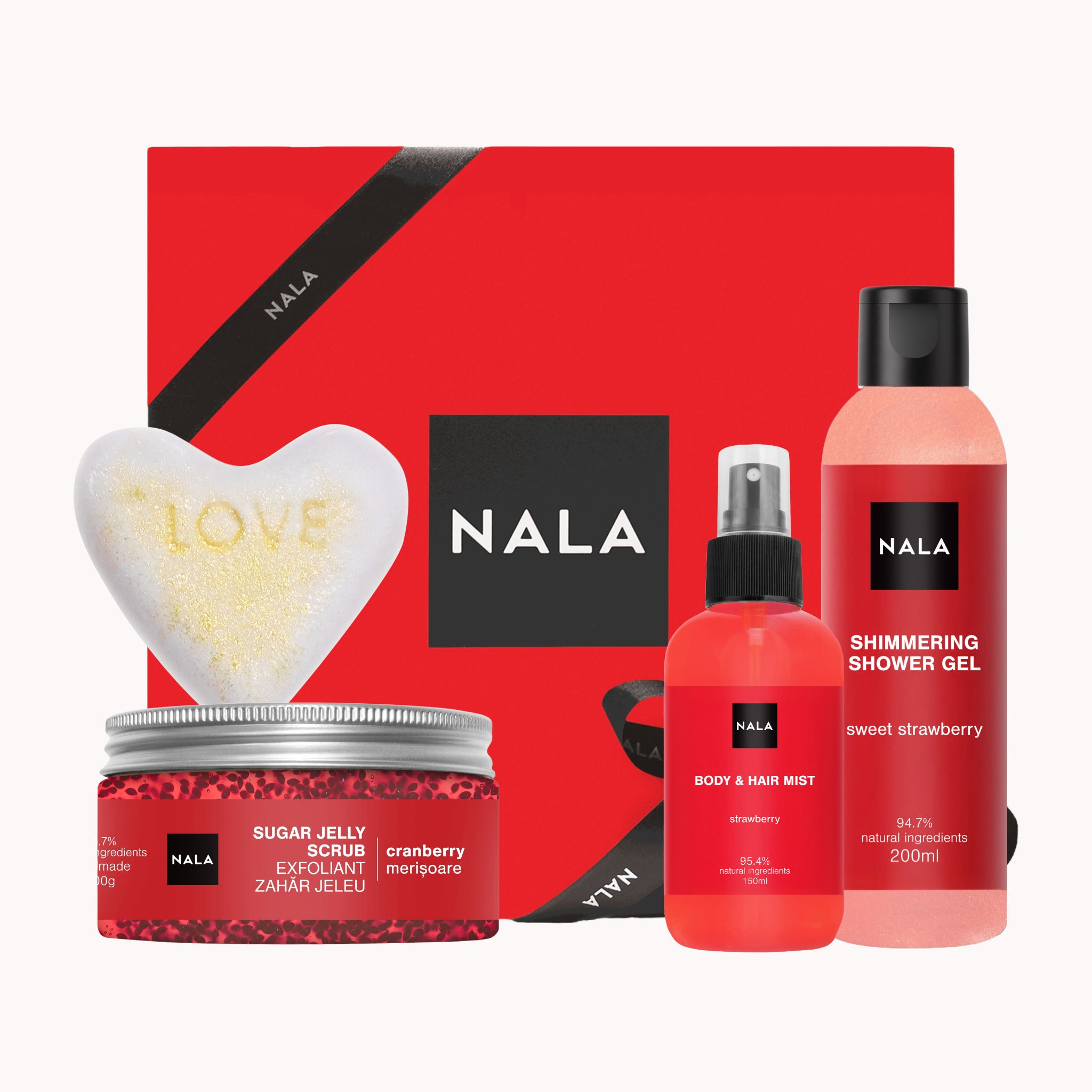 Set CADOU Iubire - Merișoare - LOVE – NALA Cosmetice Naturale